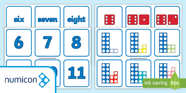 Numbers and Numicon Shapes Sorting Cards (teacher made)